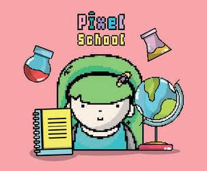 Pixel school art Royalty Free Vector Image - VectorStock