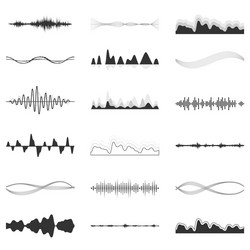 Set of sound wave Royalty Free Vector Image - VectorStock