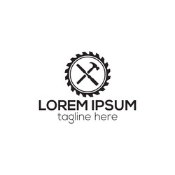 Wood work carpenter logo design template Vector Image