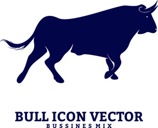 Set bull design silhouette Royalty Free Vector Image