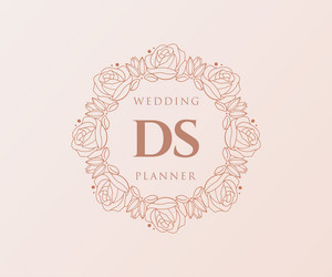 Ds initials letter wedding monogram logos Vector Image