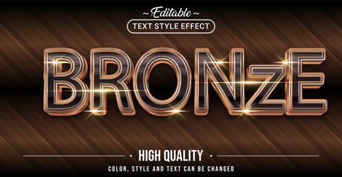 Editable text style effect - copper text style Vector Image