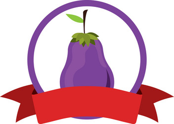 Colorful olive crown and label with eggplant Vector Image