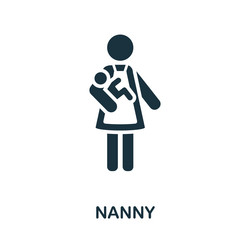 Nanny line icon monochrome simple outline Vector Image