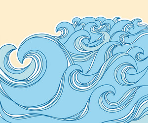 Sea wave set ocean storm tide waves wavy river Vector Image