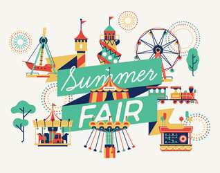 Summer fair flyer template Royalty Free Vector Image