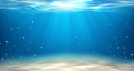 Transparent underwater blue ocean banner Vector Image