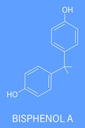 Bisphenol a or bpa molecule skeletal formula Vector Image