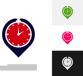 Clock point logo design concept time management Vector Image