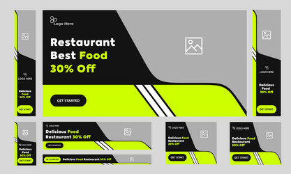 Customizable food offer banner design Royalty Free Vector
