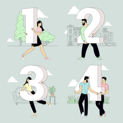 Canadian girl holding number four Royalty Free Vector Image