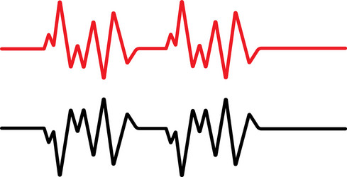 Ecg sinusoidal pulse lines frequency heartbeat Vector Image