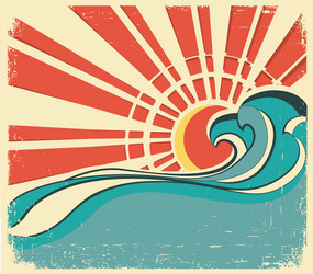 Vintage waves Royalty Free Vector Image - VectorStock