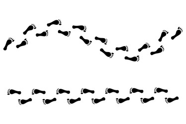 Different footprint traces step Royalty Free Vector Image
