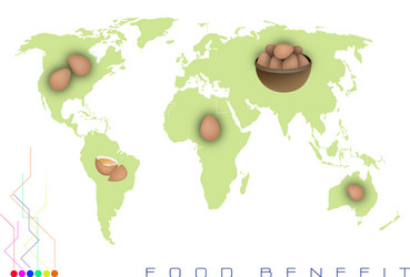 World map with fast food and sweet Royalty Free Vector Image