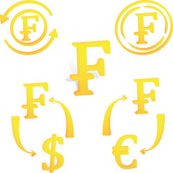 Frank french currency symbol icon striped Vector Image