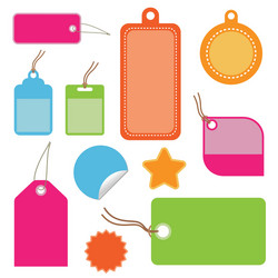 Sticky labels set for baby name cute cartoon Vector Image