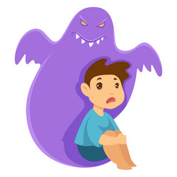 Monster chasing boy isolated character nightmare Vector Image