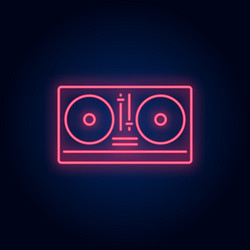 Dj and music neon sign set Royalty Free Vector Image