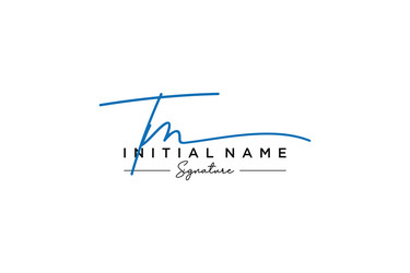 Initial tm signature logo template hand drawn Vector Image