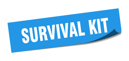 Survival kit sticker survival kit label Royalty Free Vector