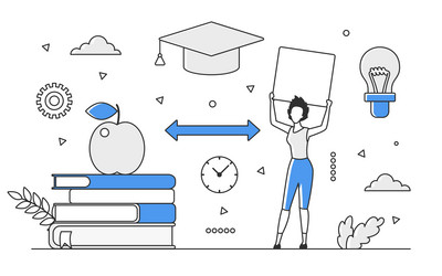 Acquire knowledge isolated cartoon Royalty Free Vector Image