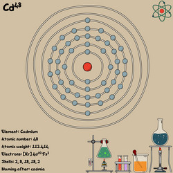 Infographic of the element cadmium Royalty Free Vector Image