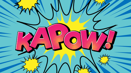 Kapow retro comic speech bubble and effect in pop Vector Image