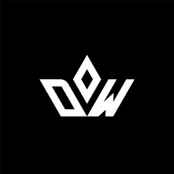 Dw monogram logo with square rotate style outline Vector Image