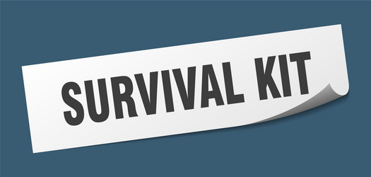 Survival kit sticker survival kit label Royalty Free Vector