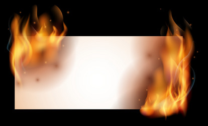 Paper in fire mockup realistic burning flame Vector Image