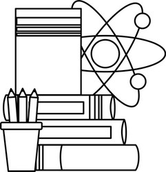 School science radiation atom books Royalty Free Vector
