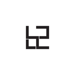 Letter b2 simple geometric line logo Royalty Free Vector