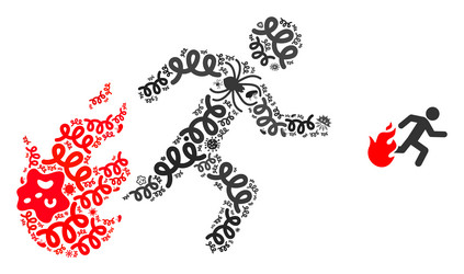 Running Man on Fire Vector Images (over 1,100)