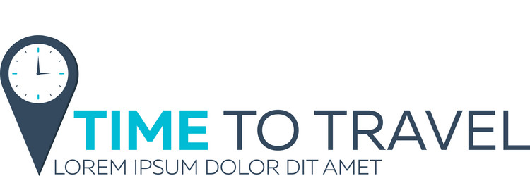 Time to travel logo flat Royalty Free Vector Image