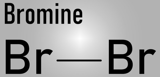 Elemental bromine br2 molecule skeletal formula Vector Image