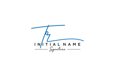 Initial tr signature logo template hand drawn Vector Image