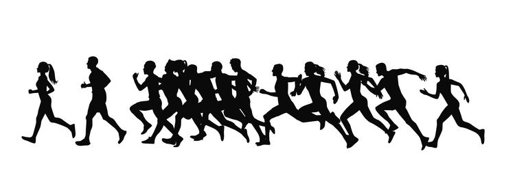Runner group silhouette Royalty Free Vector Image