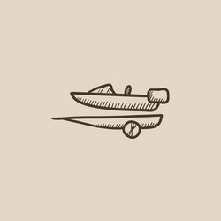 Boat on trailer for transportation sketch icon Vector Image