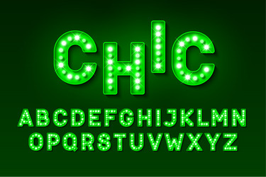 Broadway style retro light bulb font vintage Vector Image