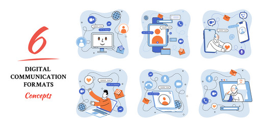 Digital communication formats metaphor content Vector Image