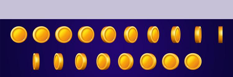 Gold coins set realistic golden coin money cash Vector Image