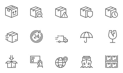 Shipping line icons Royalty Free Vector Image - VectorStock