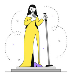 Singer performance at scene concept Royalty Free Vector