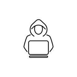 Computer hacker icon anonymous man with mask Vector Image