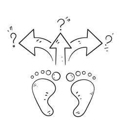 Hand drawn doodle people with arrow path choice Vector Image