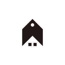 Colorful home price tag simple logo Royalty Free Vector