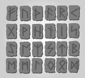 Set of square grey rune stones Royalty Free Vector Image