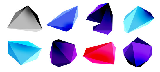 3d low poly triangle design elements Royalty Free Vector