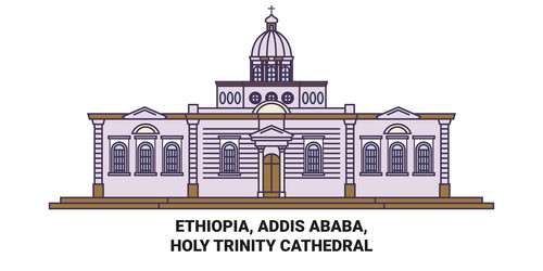Ethiopia addis ababa cathedral travel landmark Vector Image